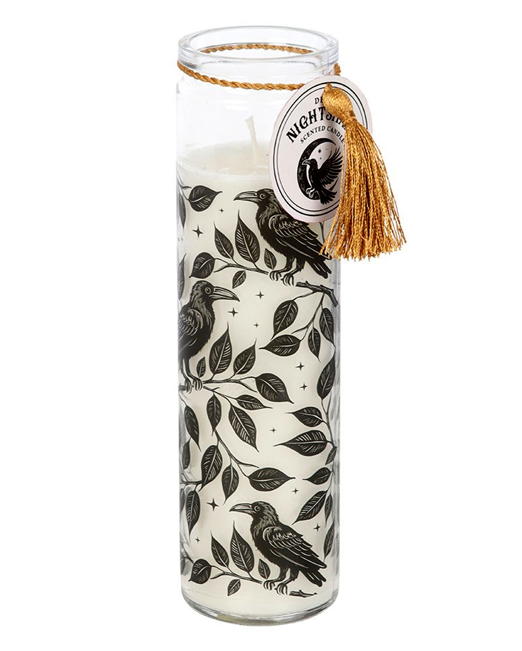 Mystic Raven Deadly Nightshade-Kerze 21cm Gothic Deko | Horror-Shop.com