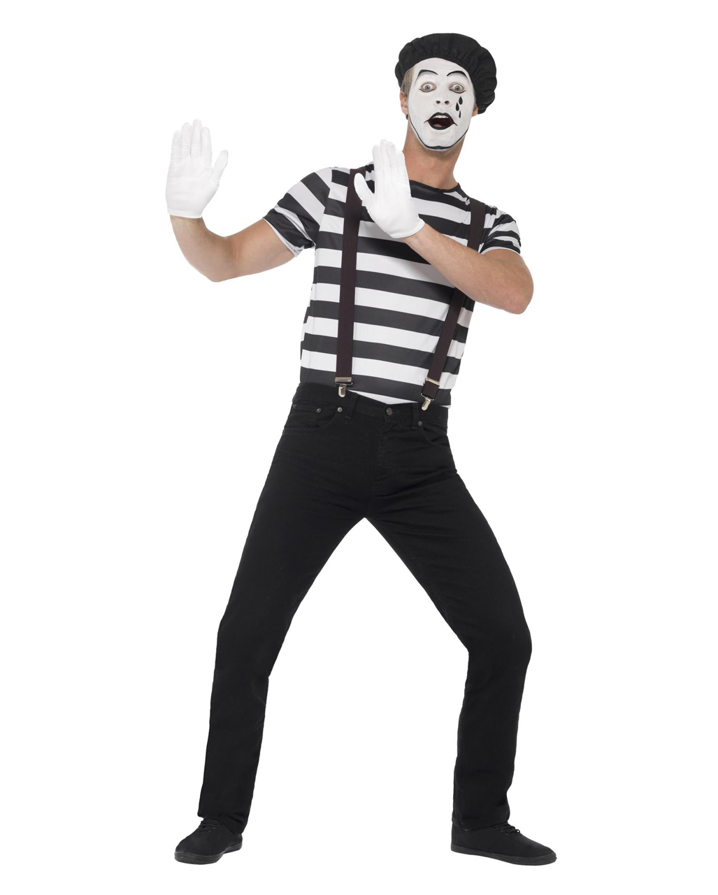 Mime Men's Costume for carnival | Horror-Shop.com