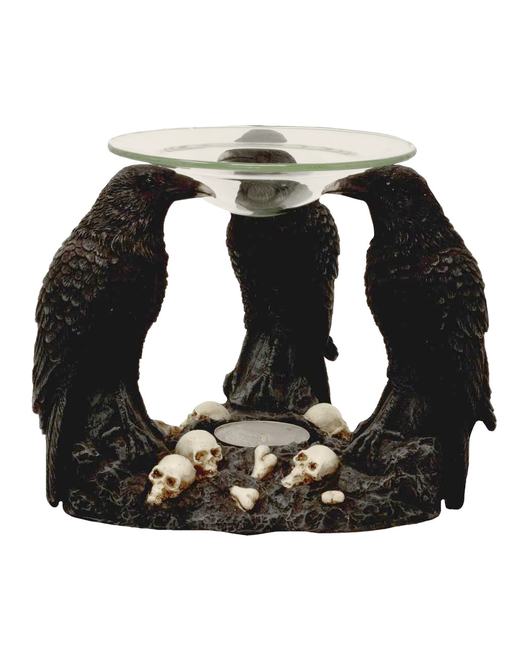 Ravens Trio Scented Oil & Tea Light Holder 13cm ★ | Horror-Shop.com