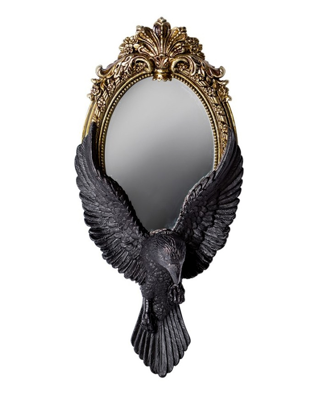 Raven's Gaze Hand Mirror 23cm as a home accessory | Horror-Shop.com