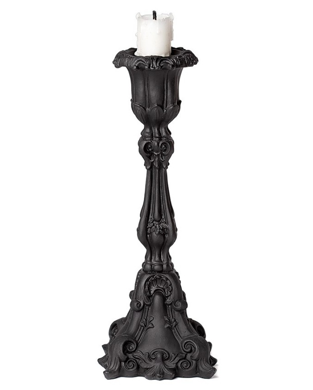 Black Gothic Baroque Candlestick 23.5cm as table decoration | Horror-Shop.com