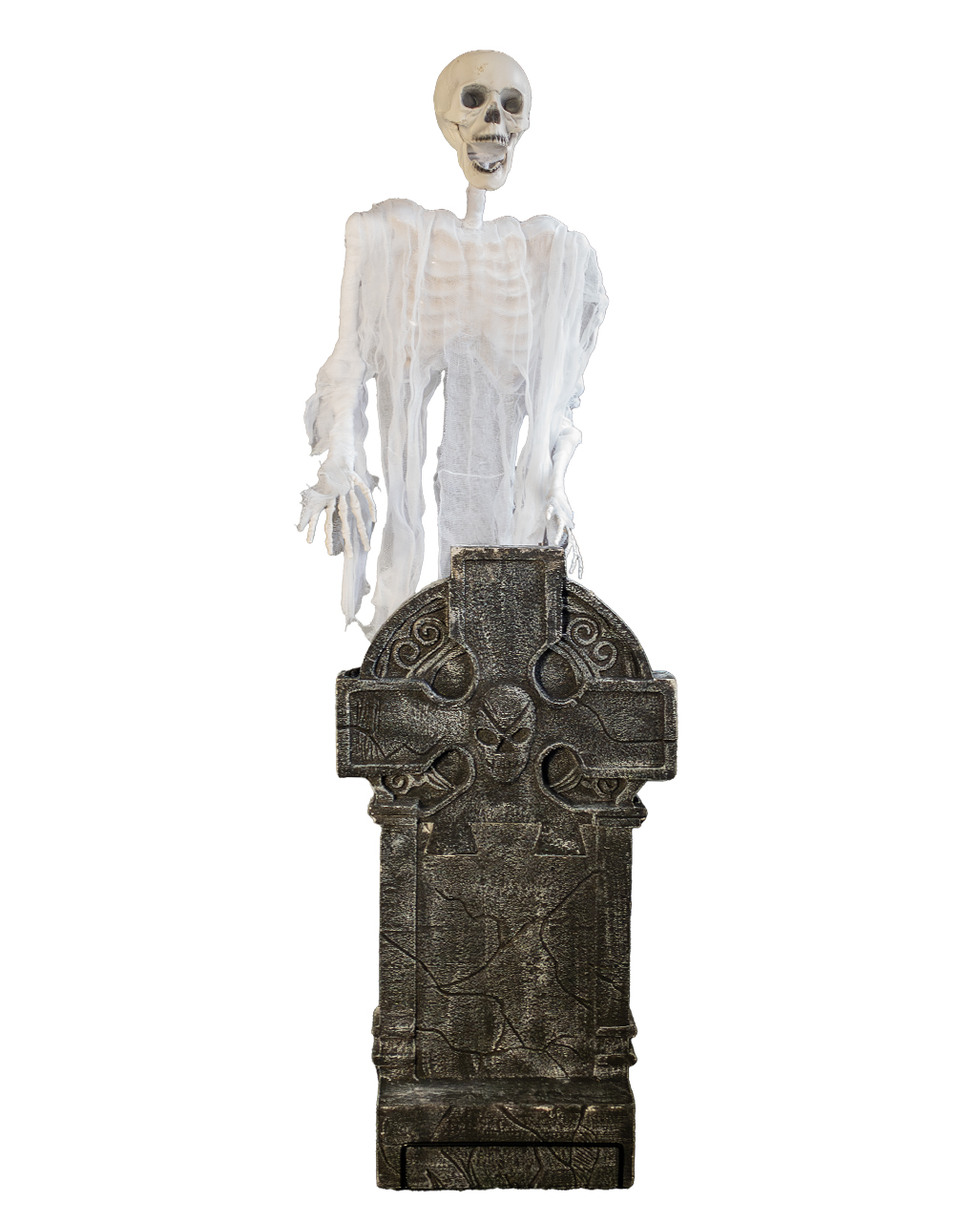 Floating Ghost Skeleton & Gravestone With Light & Sound 175cm for ...