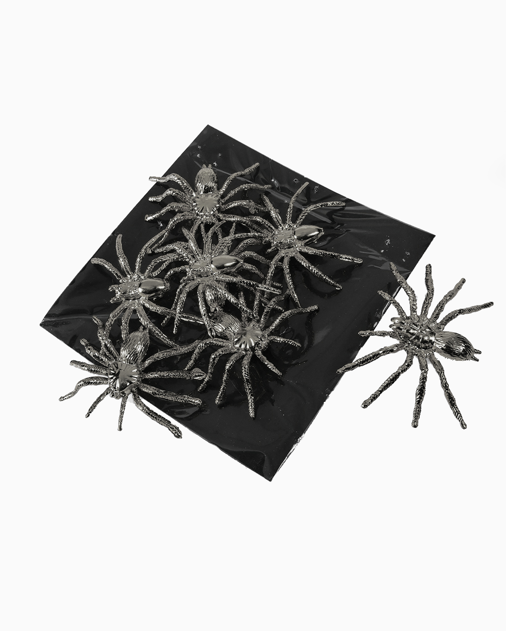 Silver Decoration Spiders 8 Pieces for Halloween 🎃 | Horror-Shop.com
