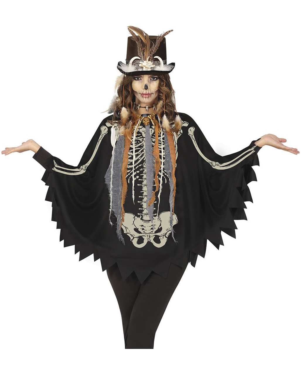Skeleton Voodoo Poncho buy for Halloween | Horror-Shop.com