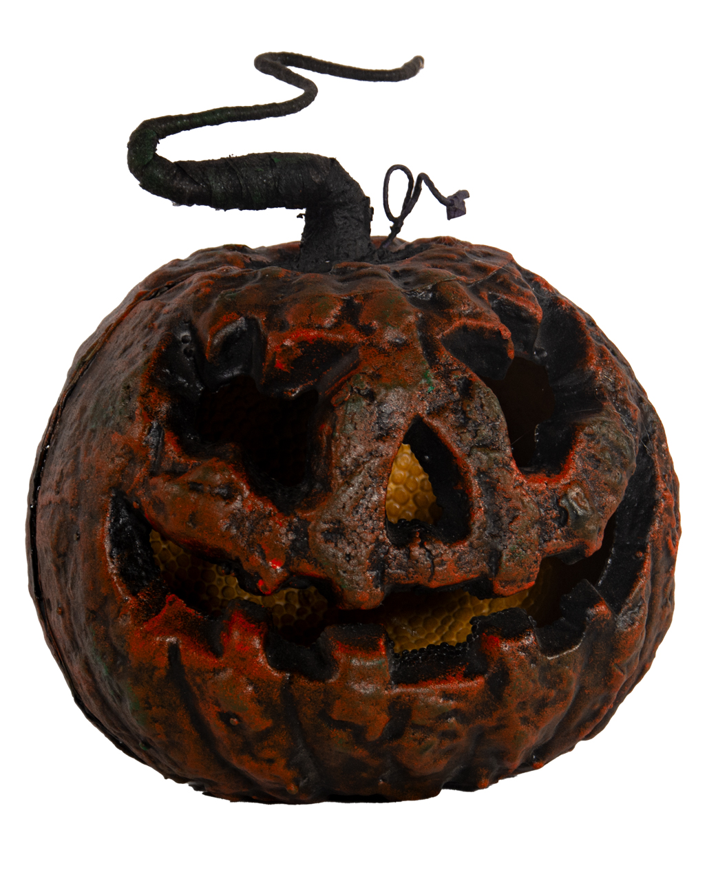 Rotten Halloween Pumpkin with Stalk & Light 25cm | Horror-Shop.com