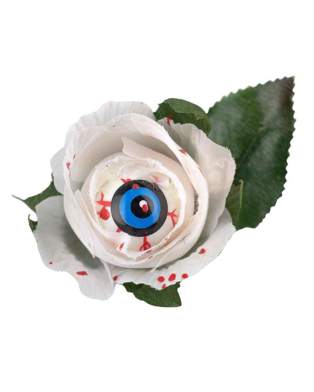 Bloody White Rose With Blue Eye 42cm ★ | Horror-Shop.com