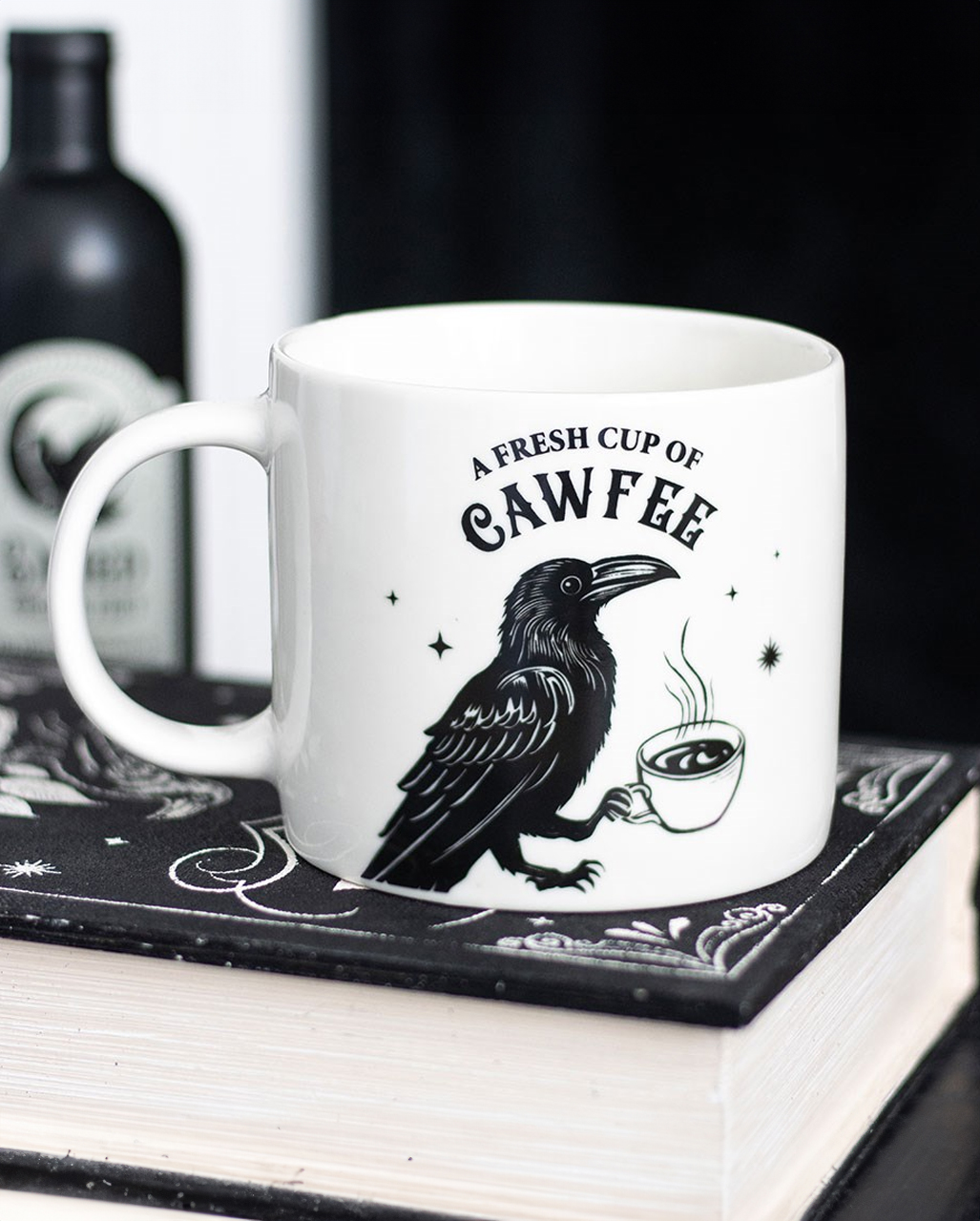 Cawfee Raven Coffee Mug | Gothic Homeware | Horror-Shop.com