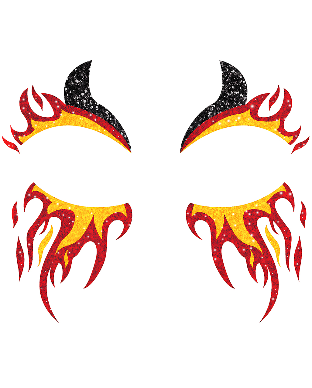 Fiery Devil Glitter Face Sticker | Halloween makeup | Horror-Shop.com