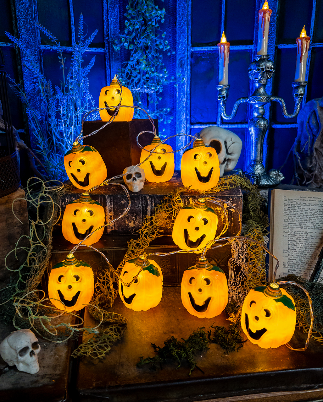 Halloween Jack O'Lantern Fairy Lights With 10 LEDs | Horror-Shop.com