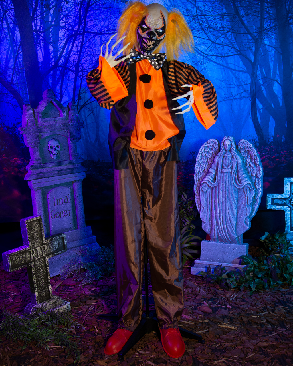 Gnarly Doodle Horror Clown With Movement, Light & Sound 163cm ...