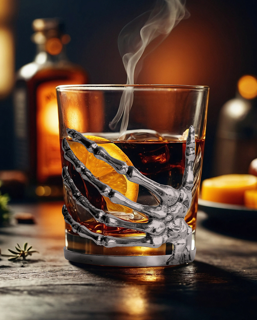 Gothic Heritage Skeleton Hand Whiskey Glass 300ml | Horror-Shop.com