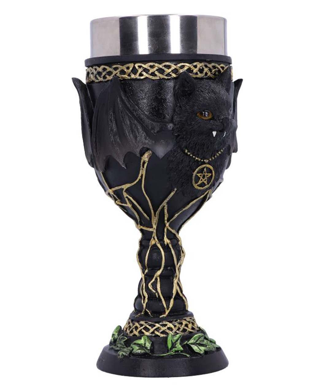 Gothic Goblet With Vampire Cat 17cm ★ | Horror-Shop.com
