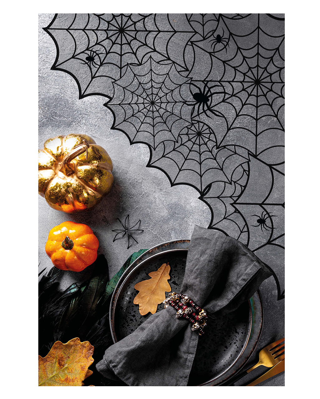 Gothic Cobweb Lace Table Runner 45x183cm Buy ★ | Horror-Shop.com