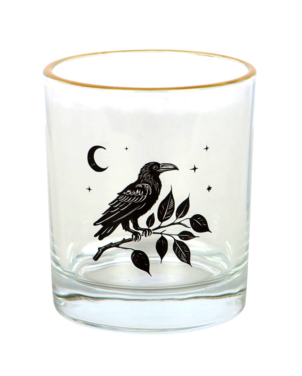Gothic Drinking Glass With Sitting Raven 350ml Table decoration ...