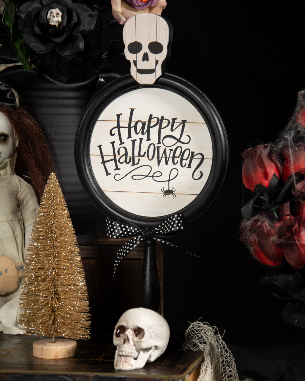 Happy Halloween Table Centerpiece With Skull 36cm ☠ | Horror-Shop.com