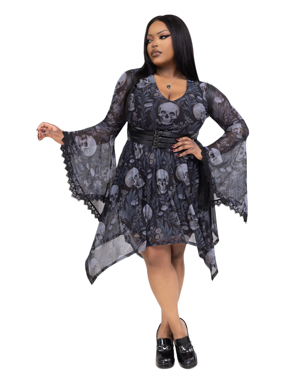 KILLSTAR Death's Head Skater Dress ★ Gothic dress | Horror-Shop.com