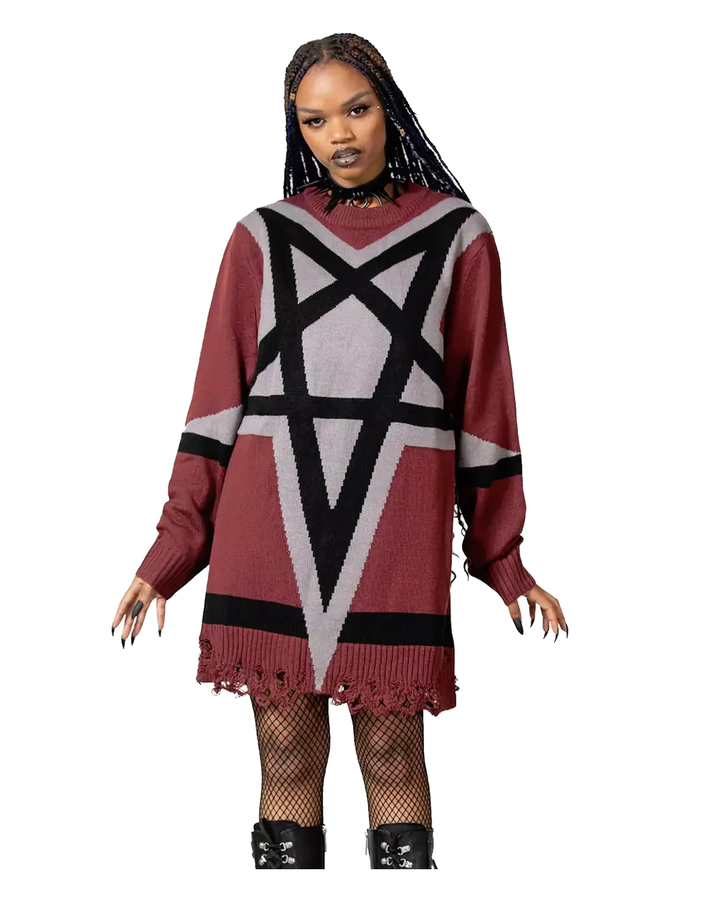 KILLSTAR Star Crux Strick Pullover XXL | Gothic Pullover | Horror-Shop.com