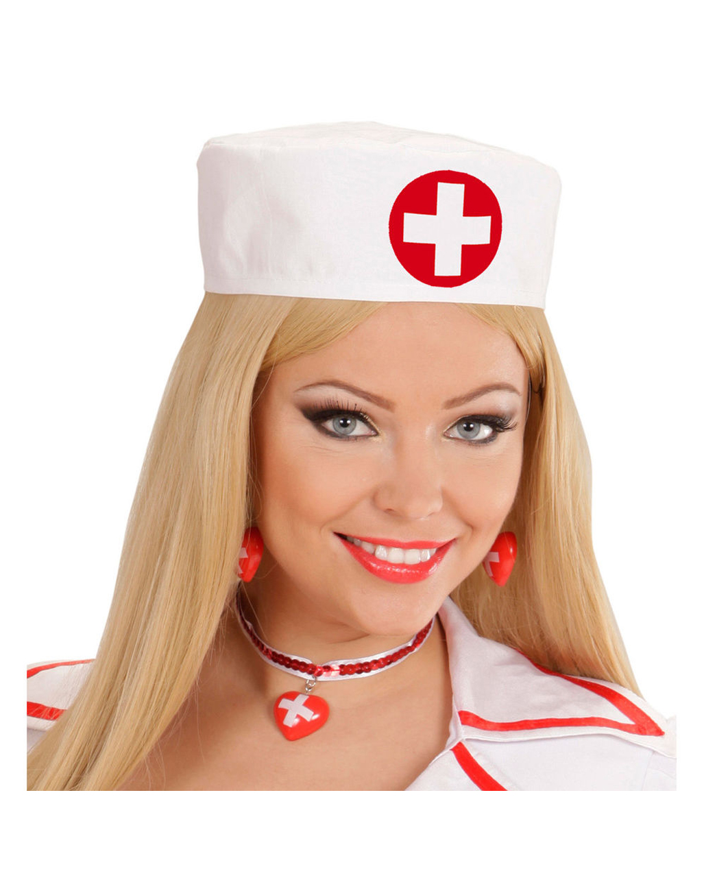 Paramedic Doctor Cap White-red to buy | Horror-Shop.com