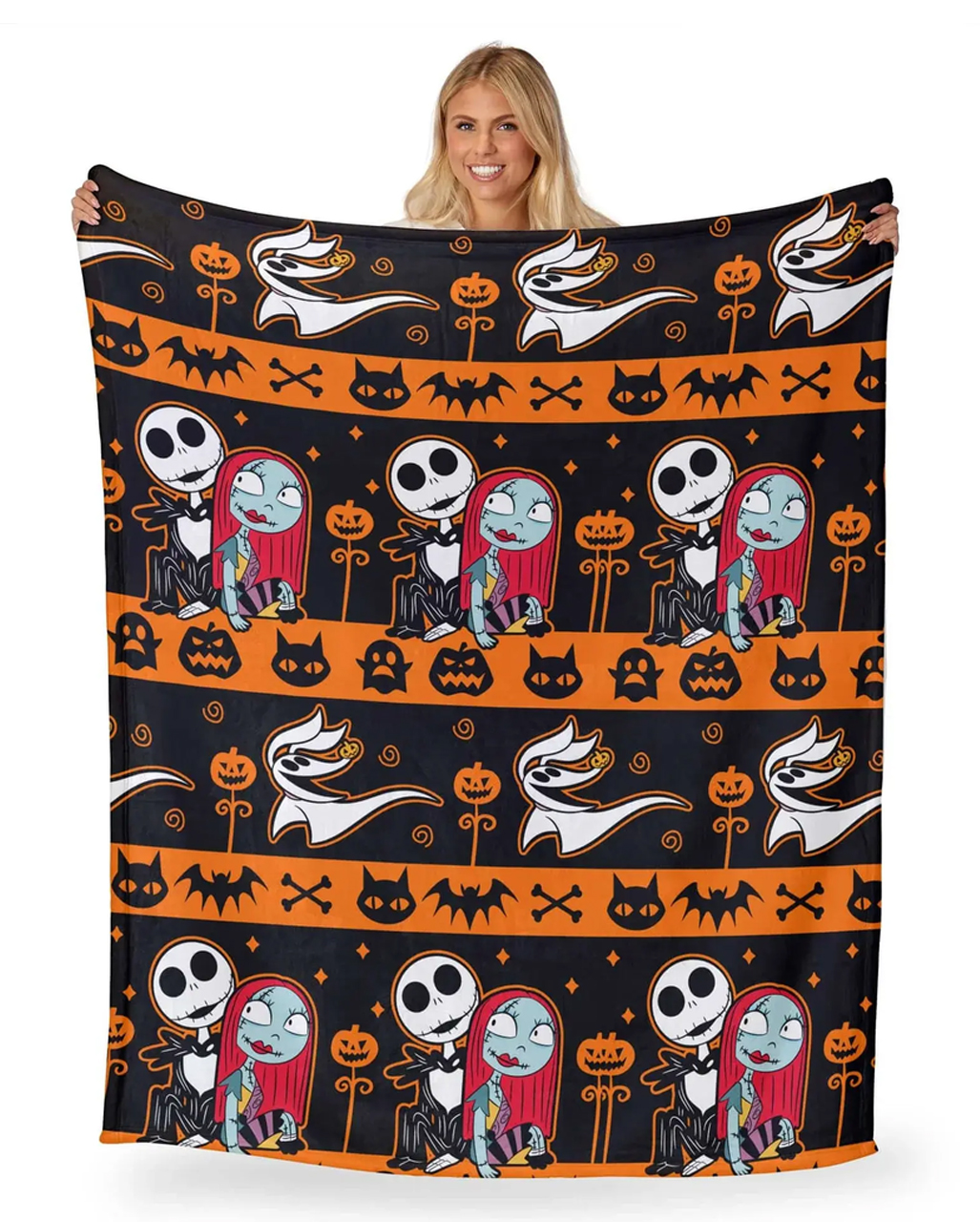 Nightmare Before Christmas Striped Nightmare Blanket 127x178cm | Horror ...