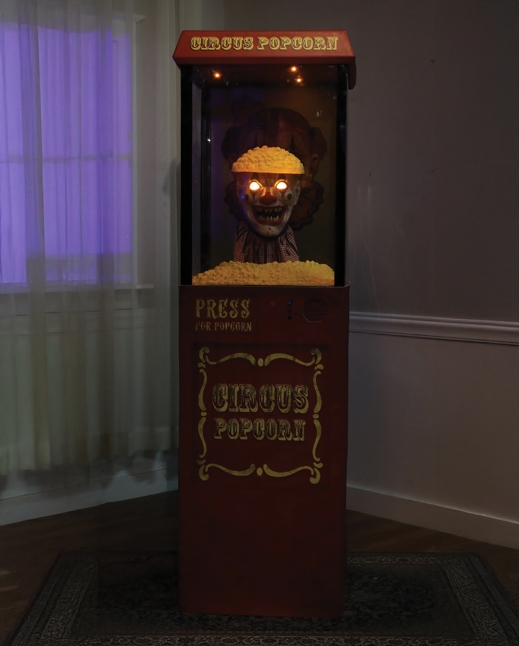 Popcorn Popper with Clown Halloween Animated Prop 175cm | Horror-Shop.com