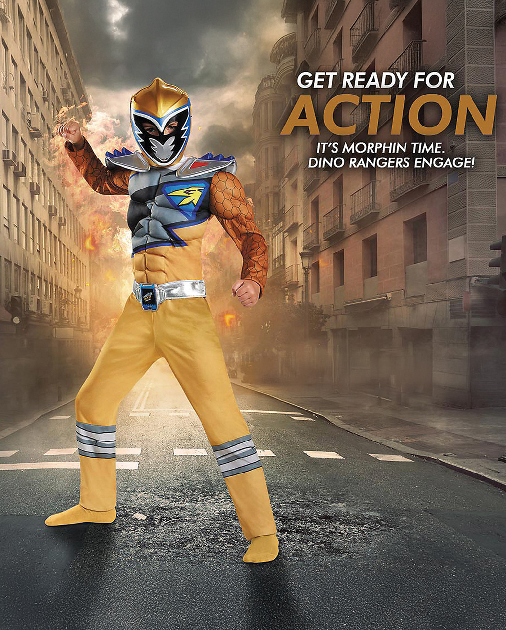 Power Ranger Gold Ranger Dino Charge Muscle Costume ᐅ | Horror-Shop.com