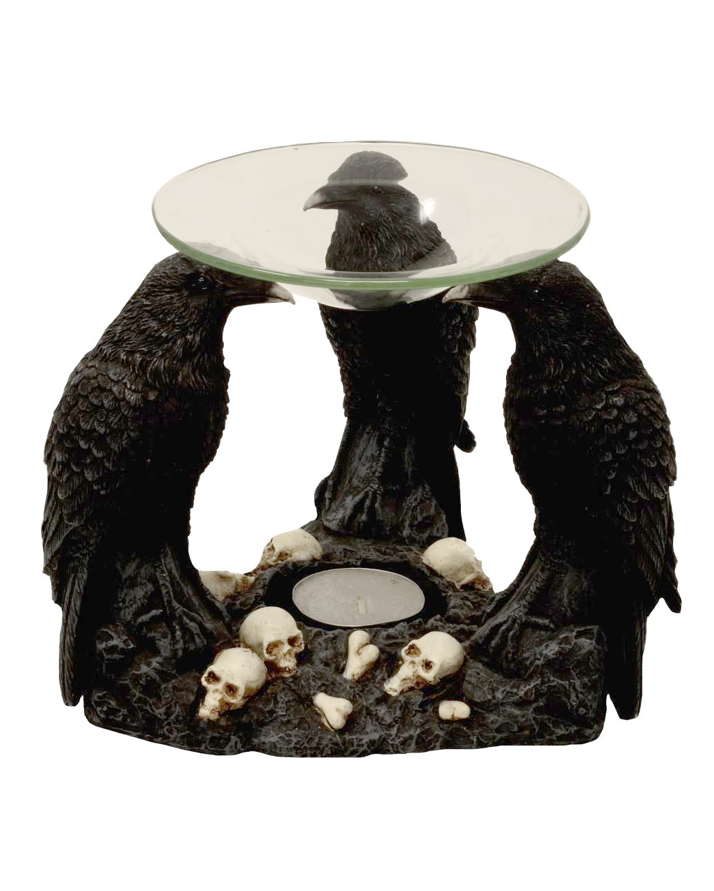 Ravens Trio Scented Oil & Tea Light Holder 13cm ★ | Horror-Shop.com