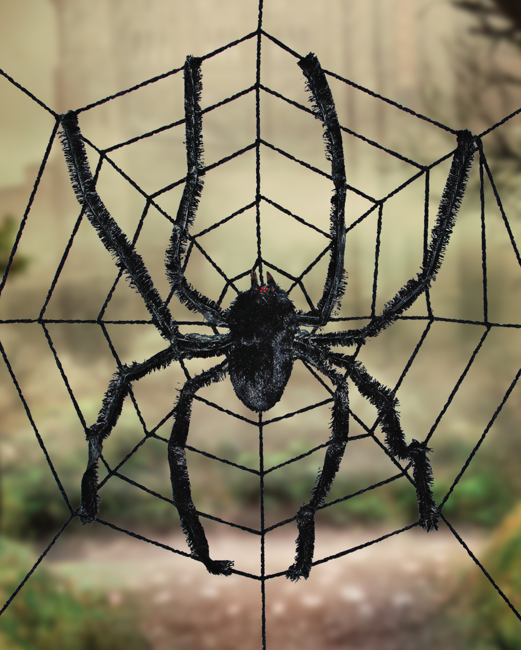 Giant Spider In Web 240 Cm Buy Halloween decorations | Horror-Shop.com