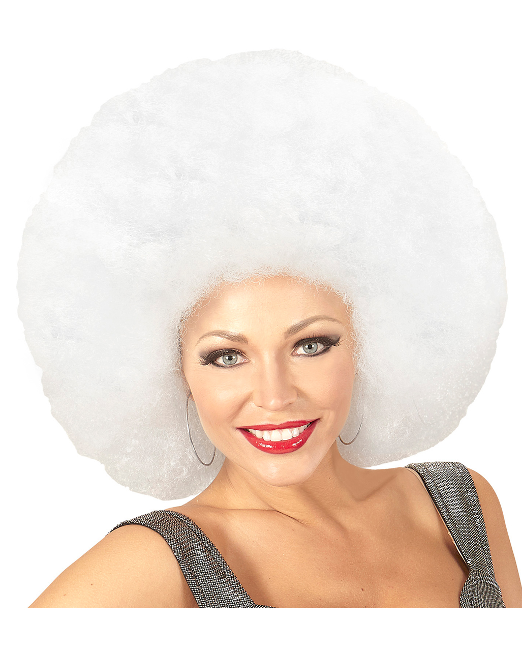 Huge Afro Wig White as costume accessories | Horror-Shop.com