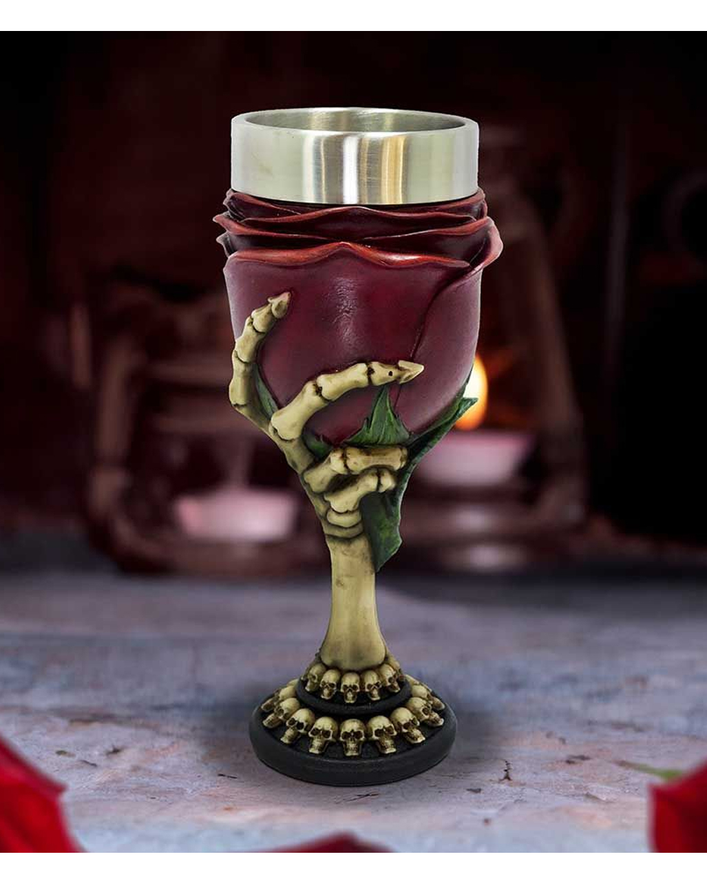 Rose To The Occasion Goblet 20cm ★ Gothic drinking vessel | Horror-Shop.com