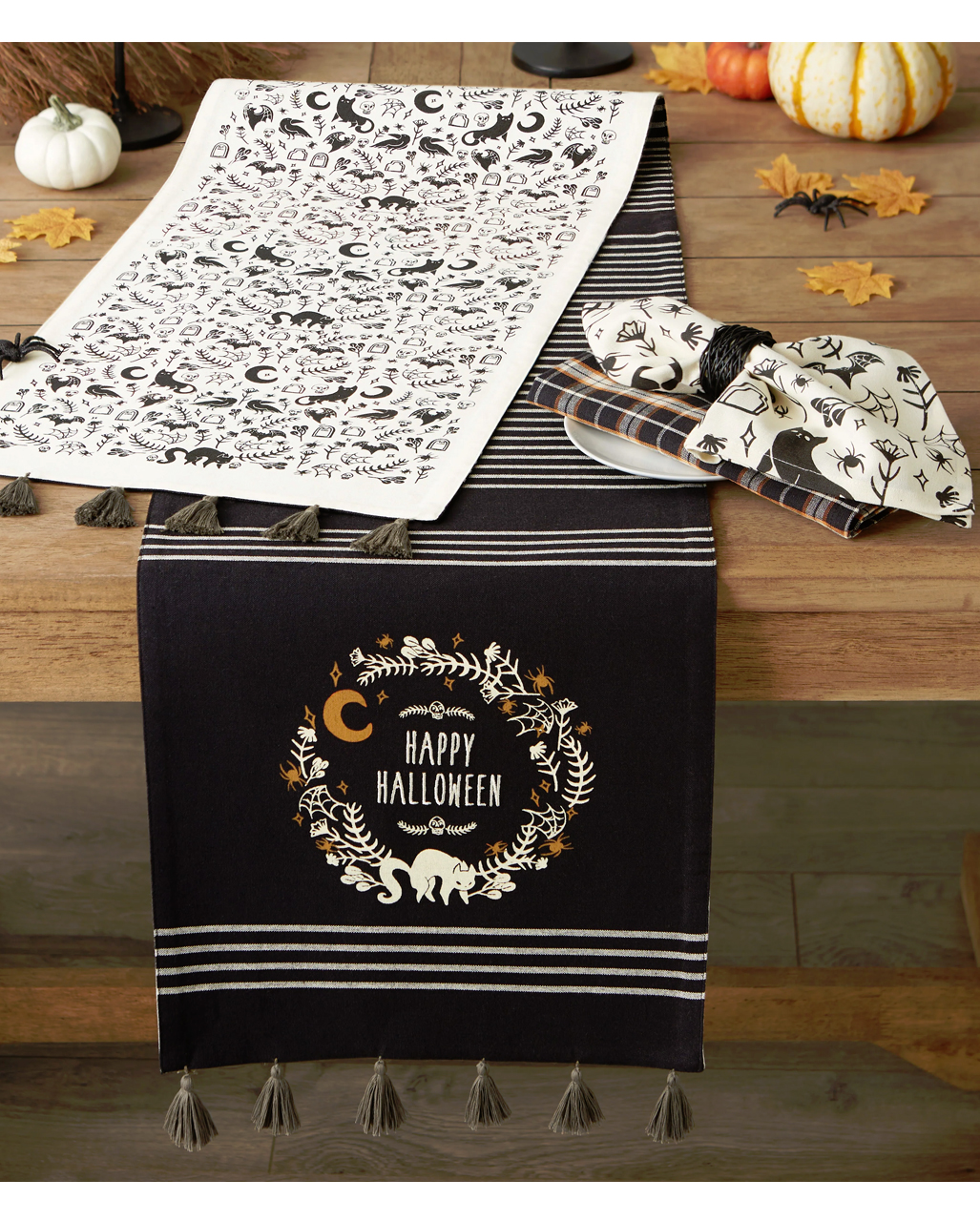 Scaredy Cat Happy Halloween Table Runner 183cm ★ | Horror-Shop.com
