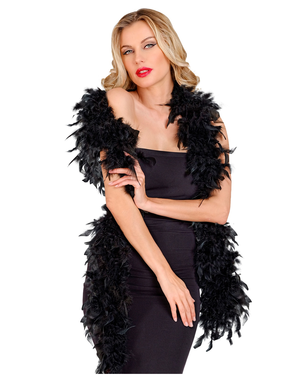 Black Feather Boa 180 Cm / 80 G Buy costume accessories | Horror-Shop.com