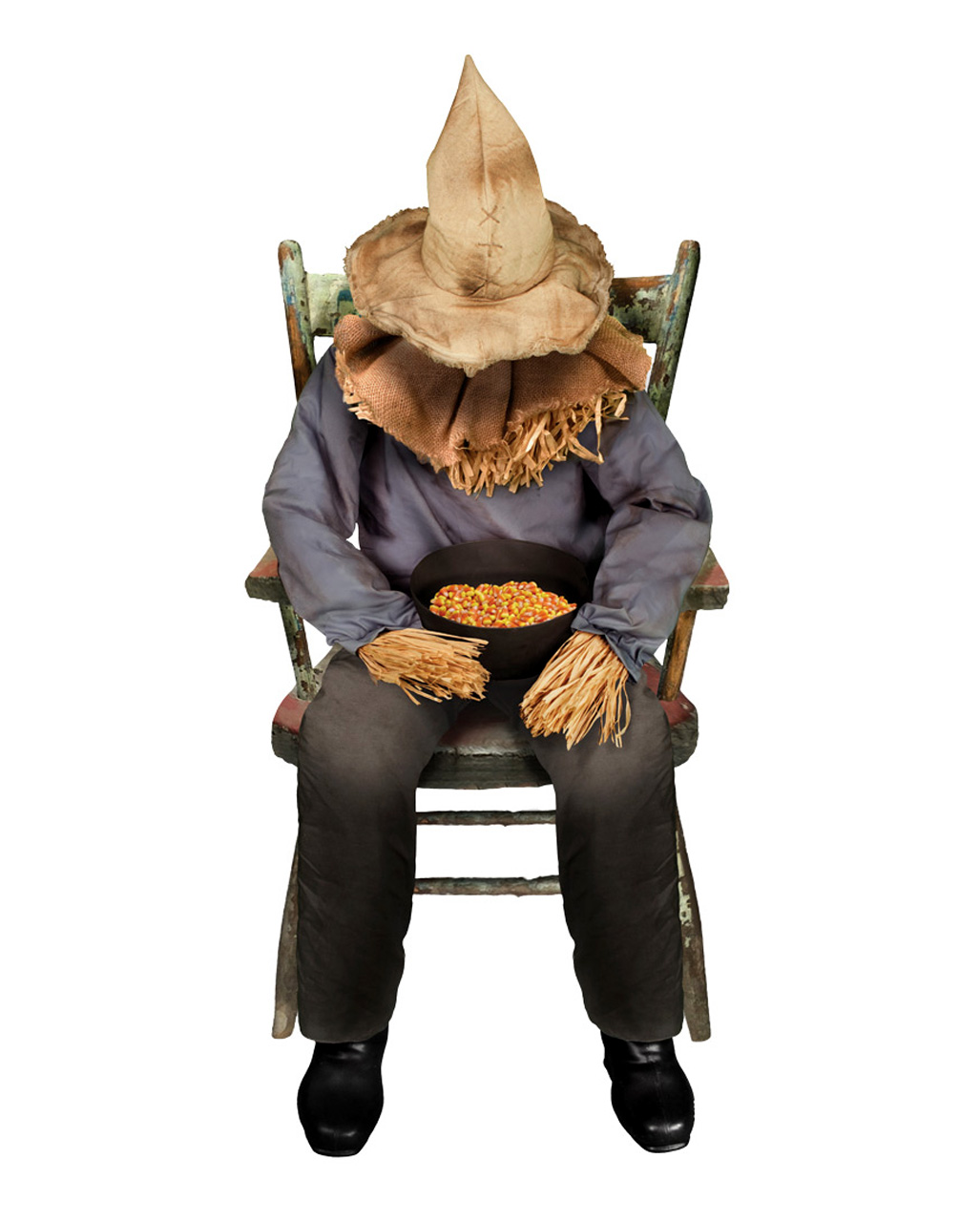 Sitting Scarecrow With Snap Head for Halloween🎃 | Horror-Shop.com
