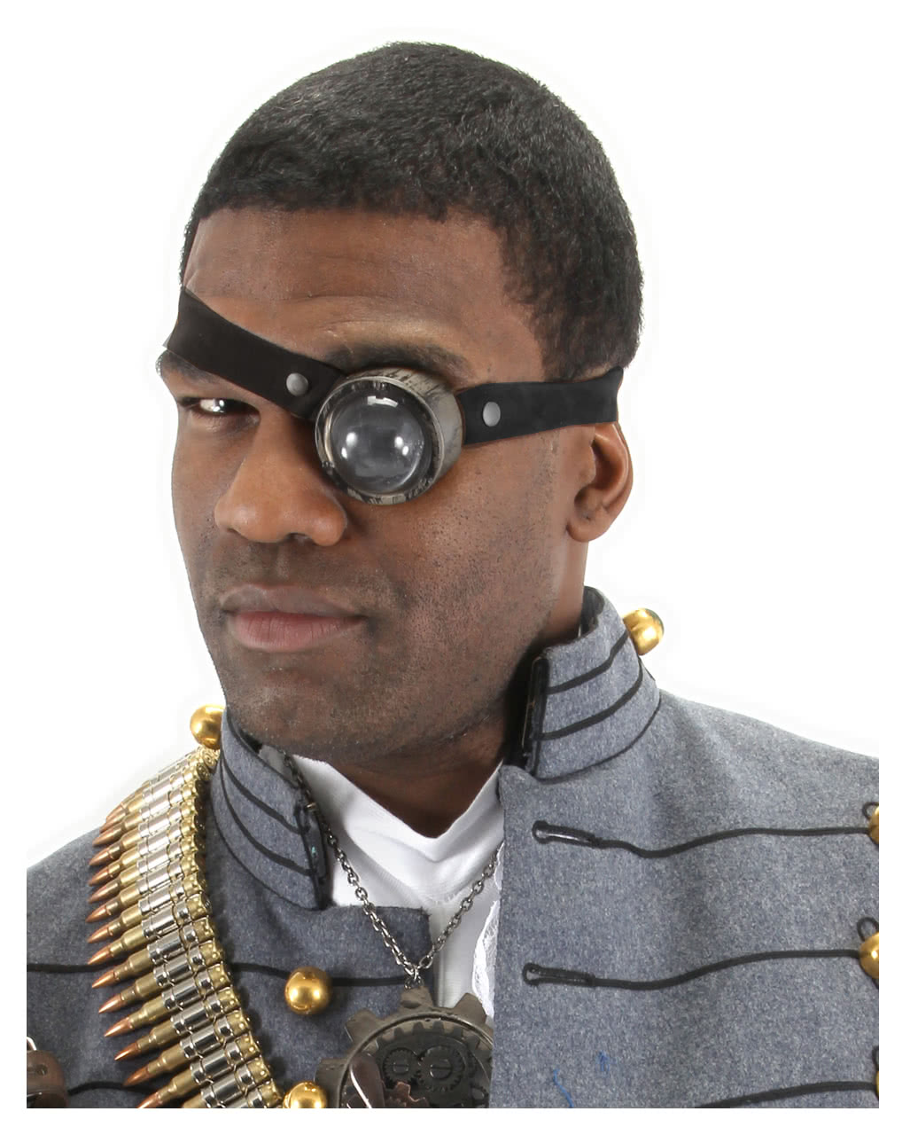 Steampunk Monokel Silber als Kostümzubehör | Horror-Shop.com