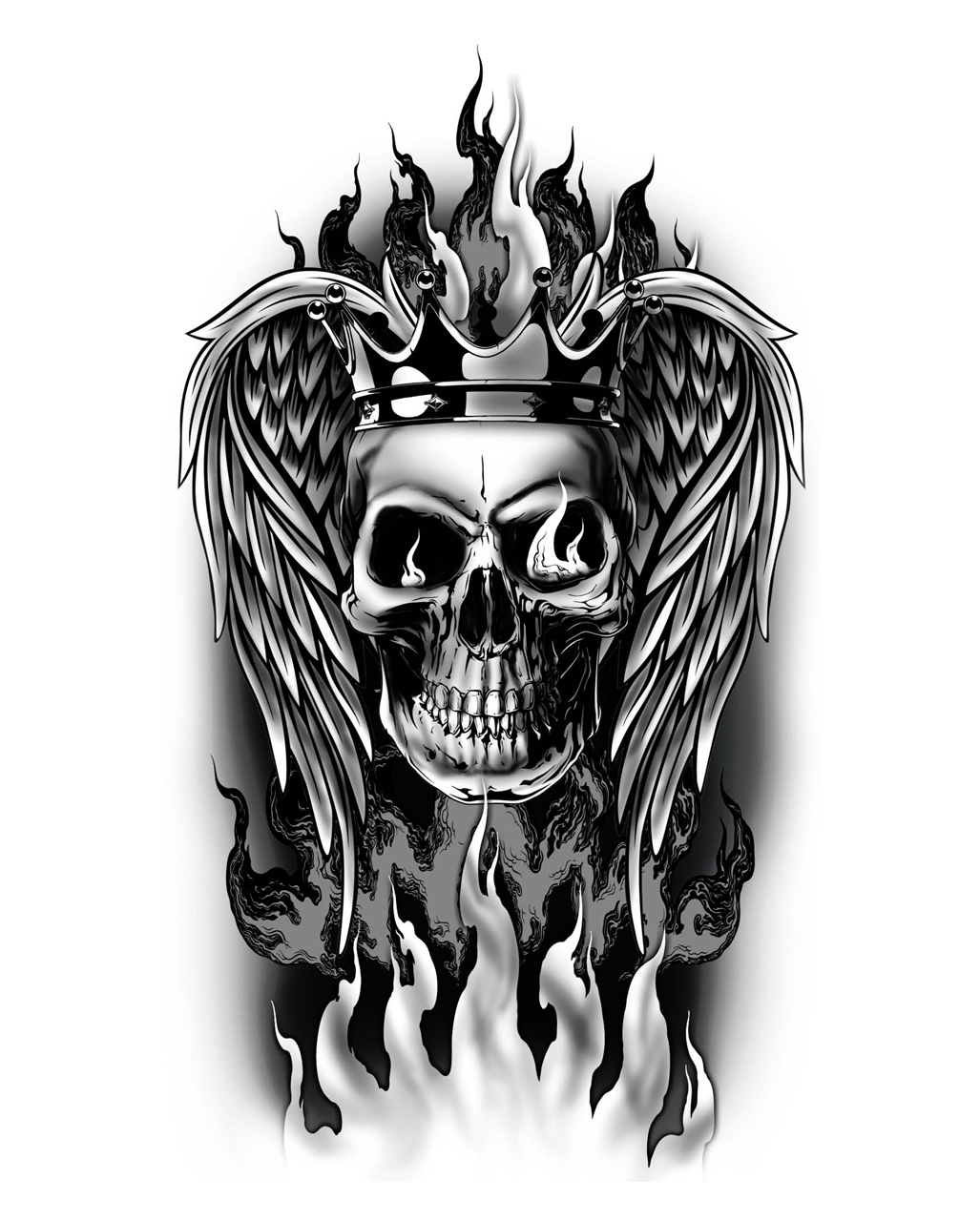 Temporary Skull Rocker Tattoo To Stick On for the forearm | Horror-Shop.com