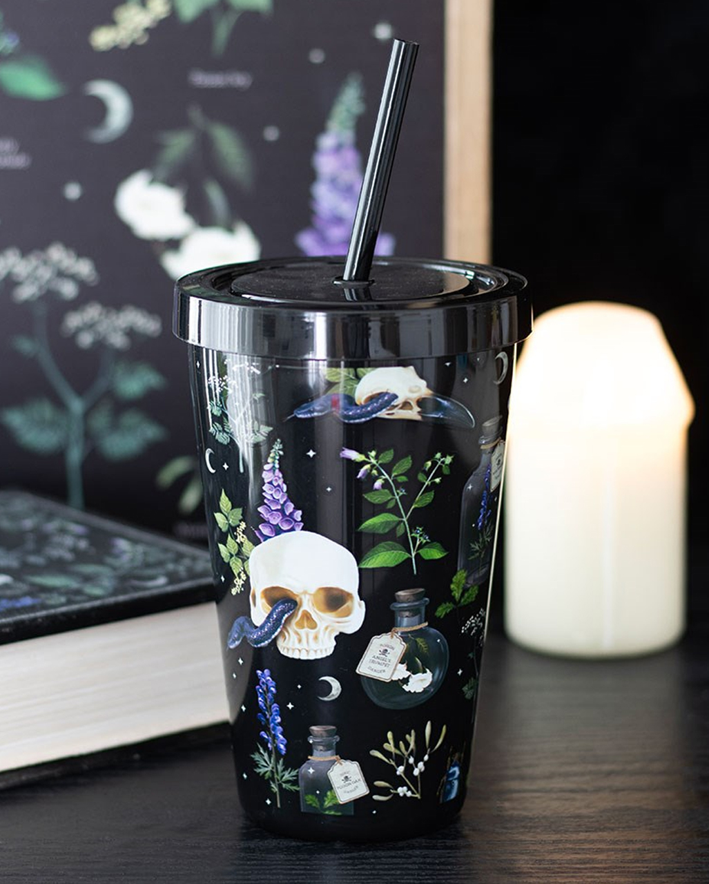 Venom & Vines Tumbler with Lid Gothic lifestyle | Horror-Shop.com