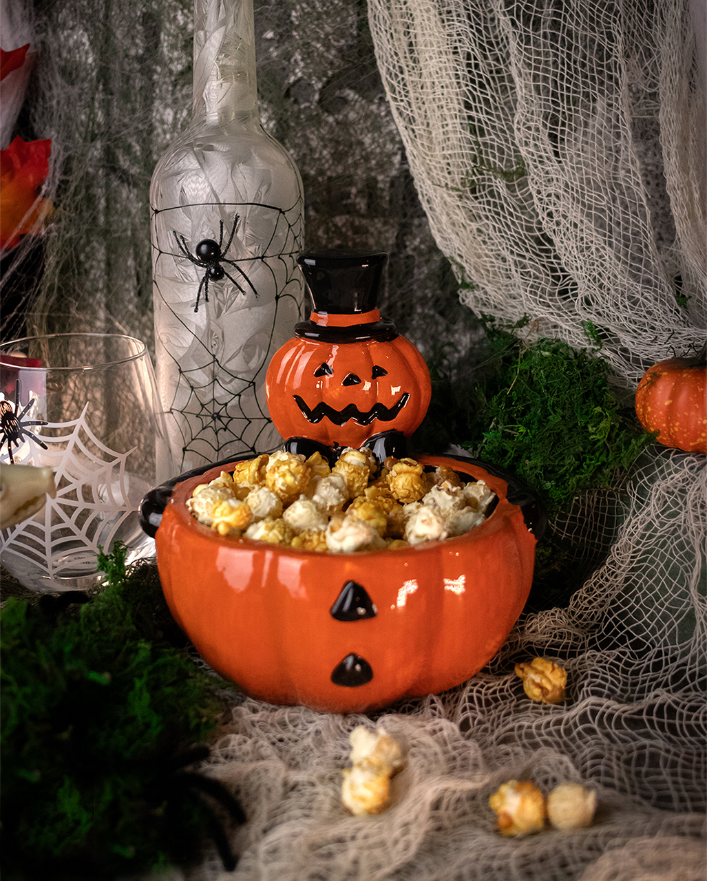 Vintage Halloween Pumpkin Candy Bowl | Horror-Shop.com