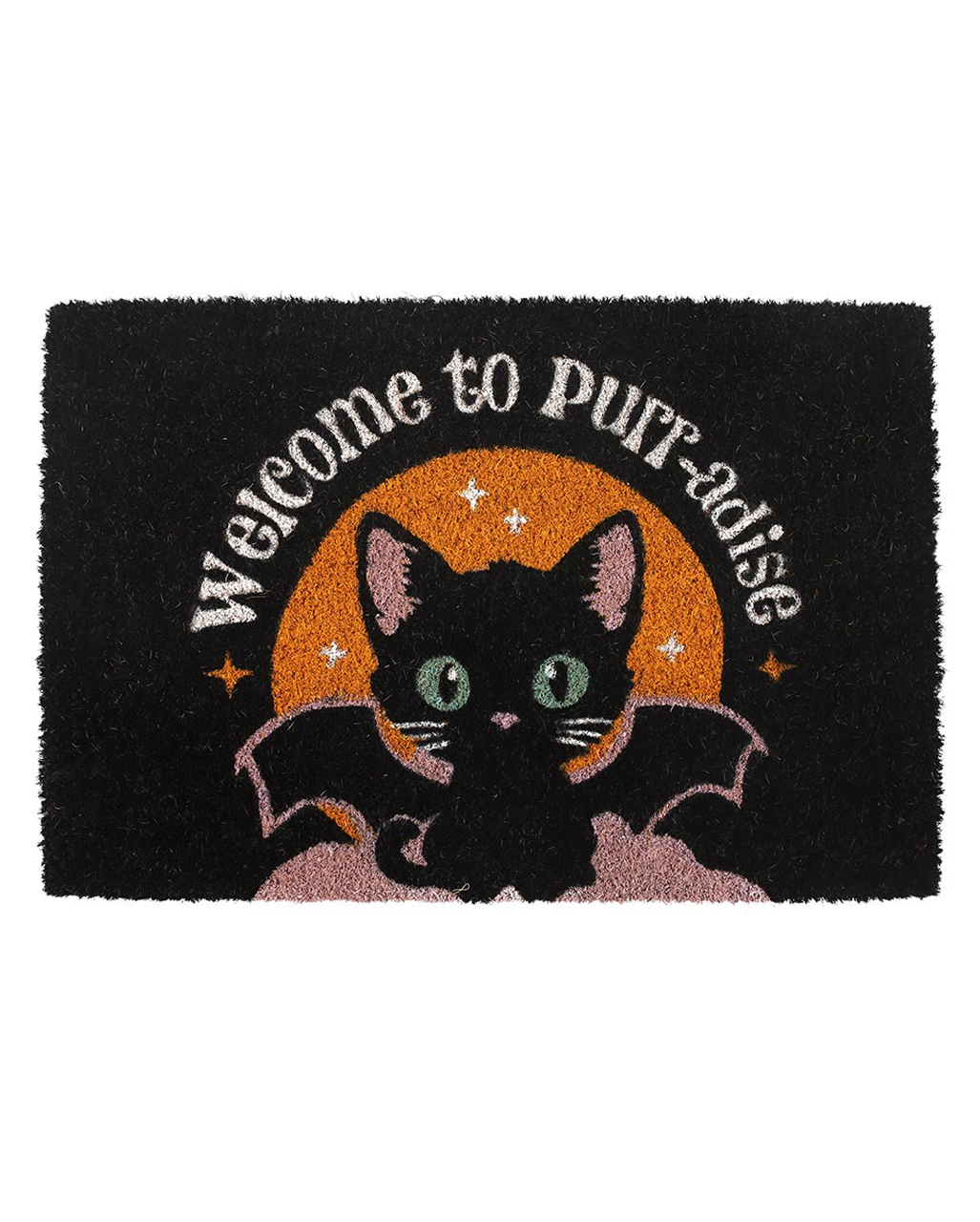 "Welcome to Purr-Adise" Türmatte 60x40cm für Halloween | Horror-Shop.com
