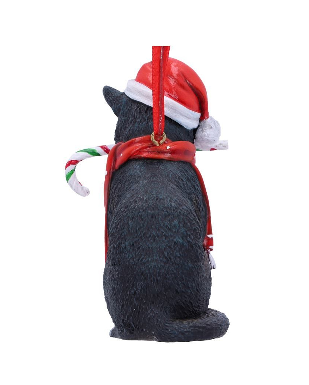 Candy Cane Cat Christmas Ball 9cm as a gift | Horror-Shop.com