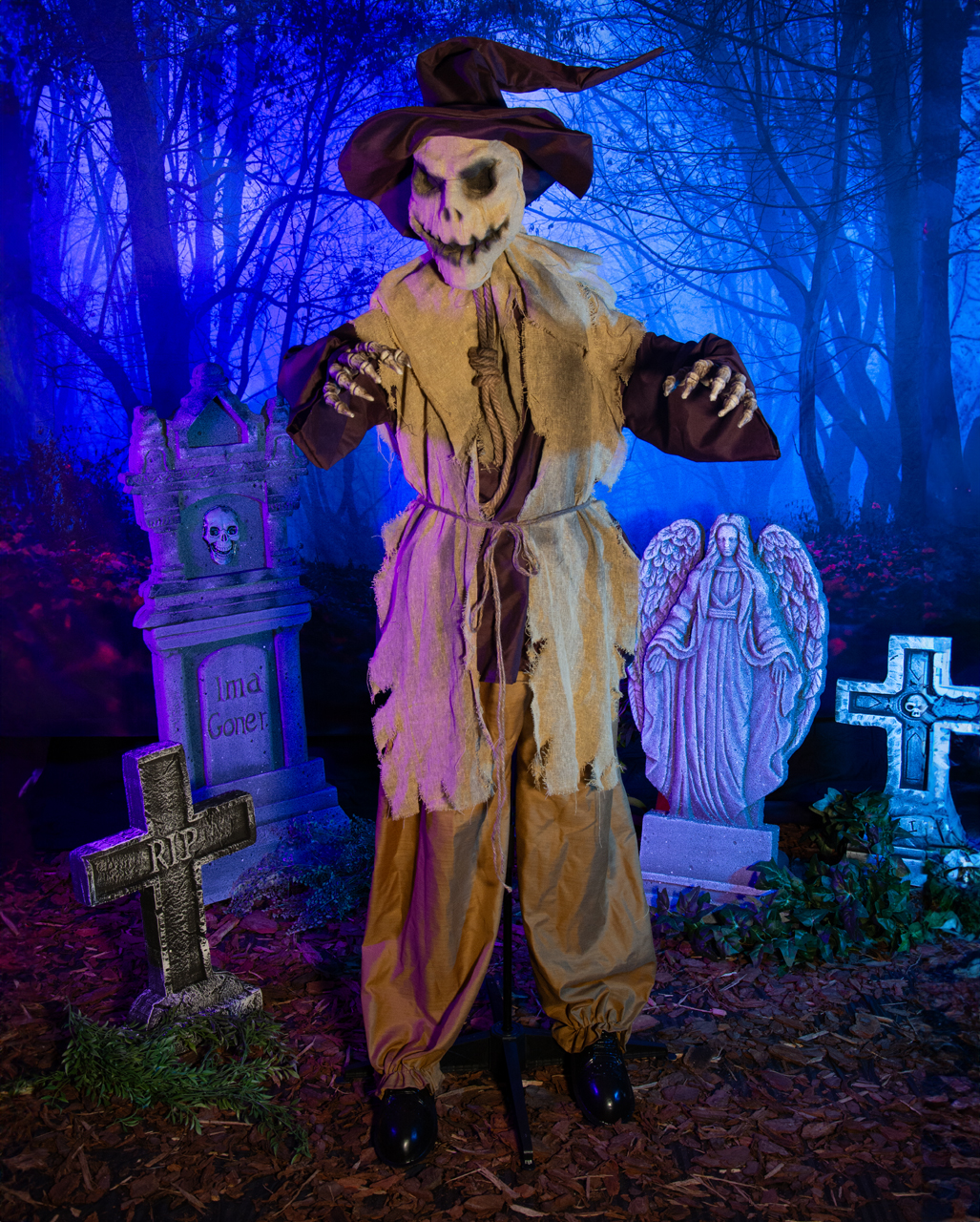 Evil Farmhouse Scarecrow With Movement, Sound & Light 183cm ★ | Horror ...