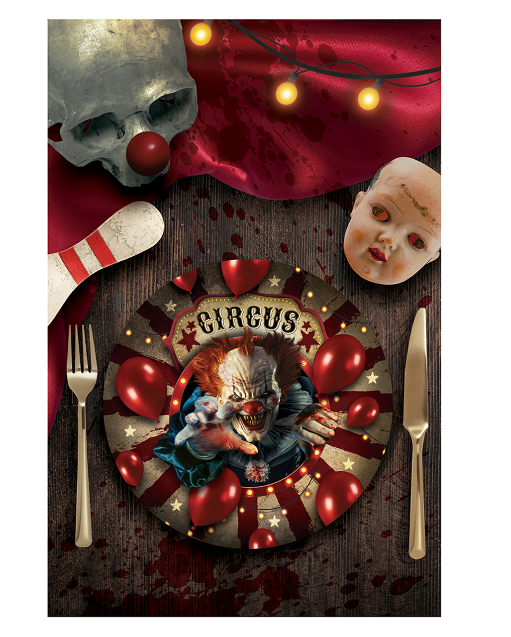 Halloween Horror Clown Circus Paper Plates 6 Pcs. ★ Buy | Horror-Shop.com