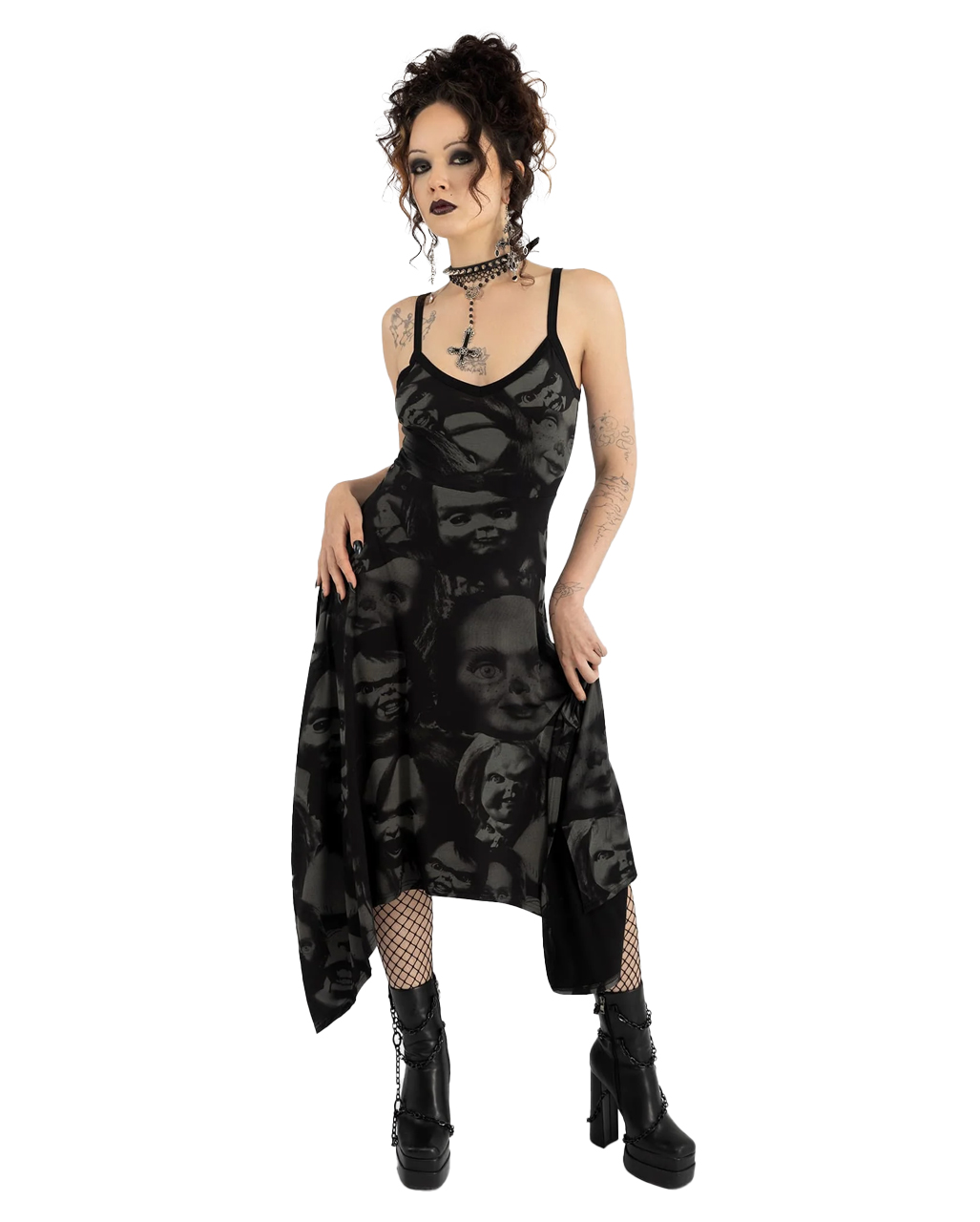 KILLSTAR Devils Lair Midi Dress Gothic Mode kaufen | Horror-Shop.com