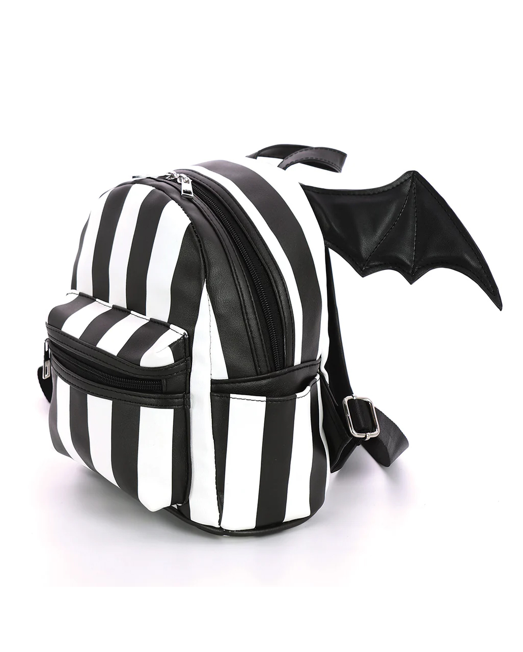 Small Striped Backpack With Bat Wings ★ | Horror-Shop.com