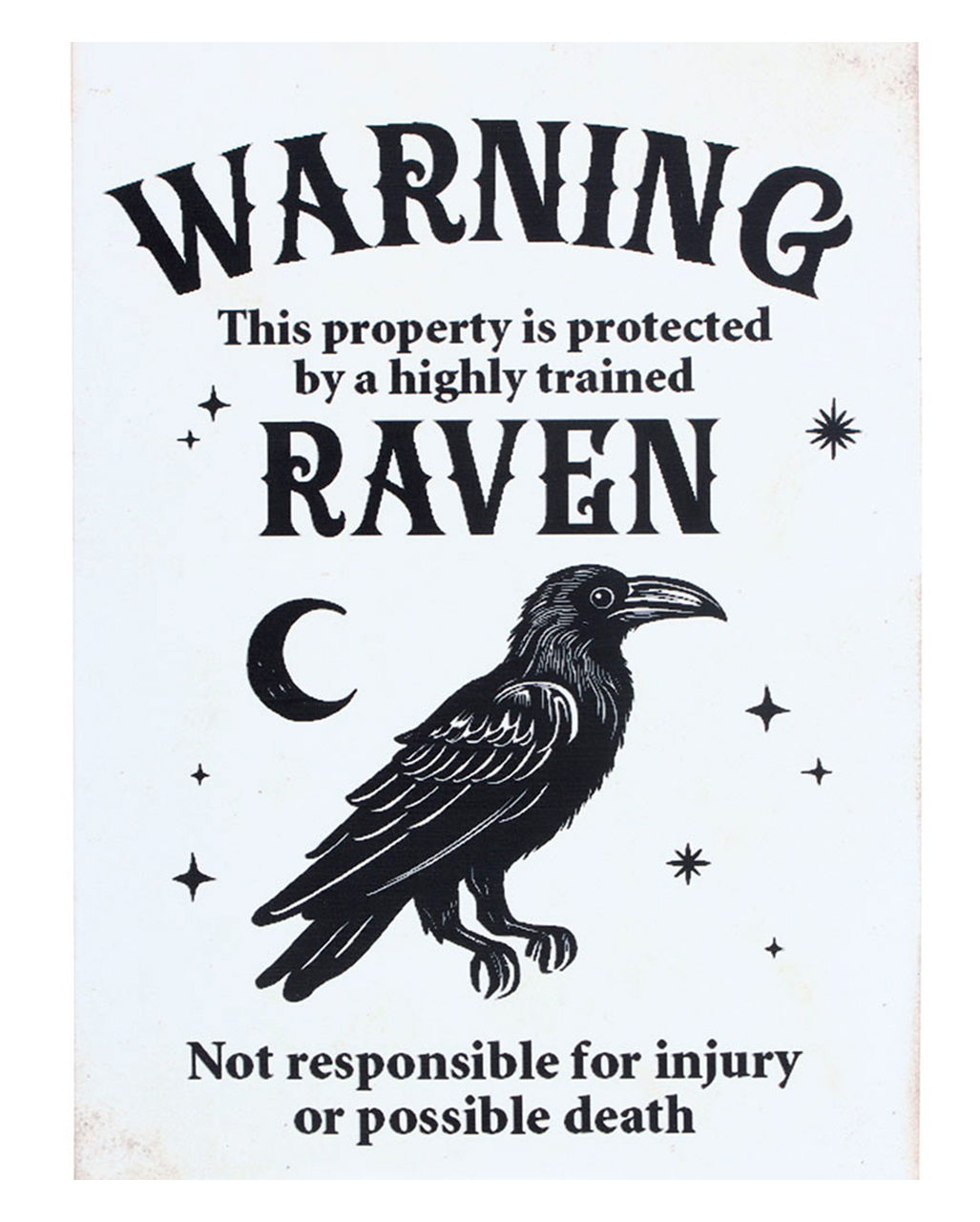 "Protected By A Raven" Metal Sign 30x20cm Gothic decoration | Horror ...