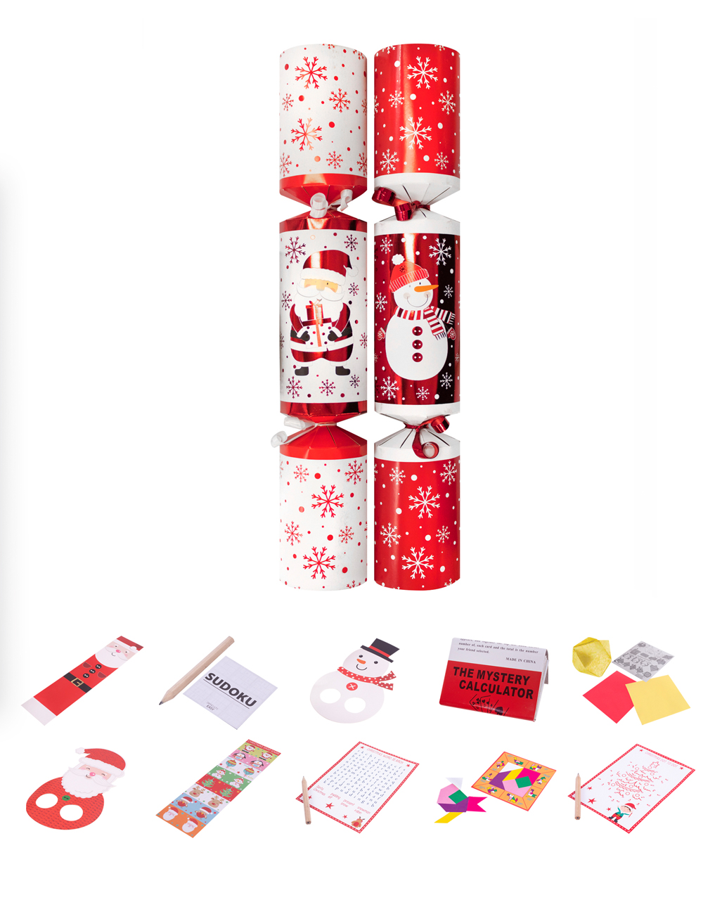 Santa & Snowman Giant Crackers 10 Pcs. ★ | Horror-Shop.com