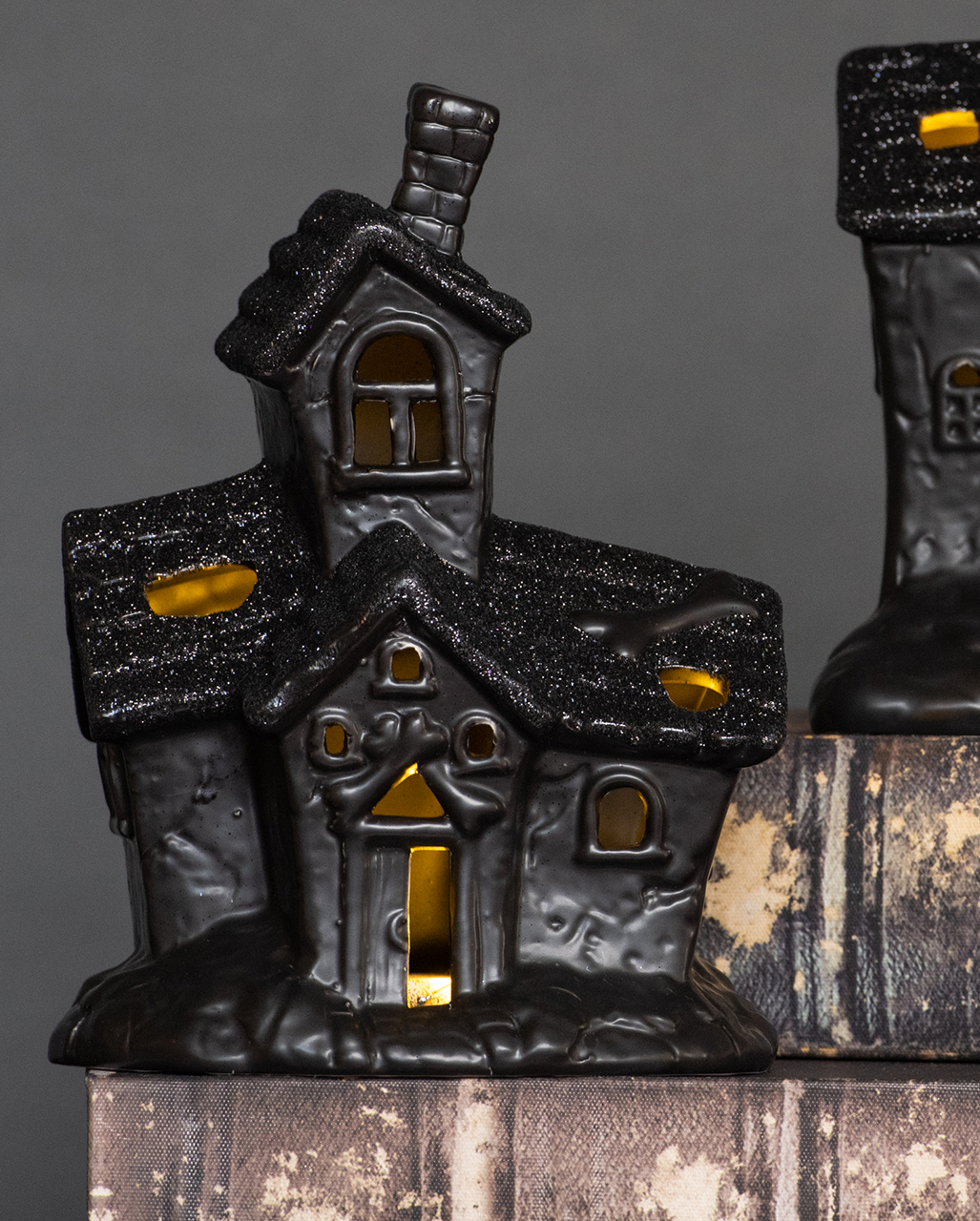 Scary Glitter Haunted House Decoration With LED for Halloween | Horror ...