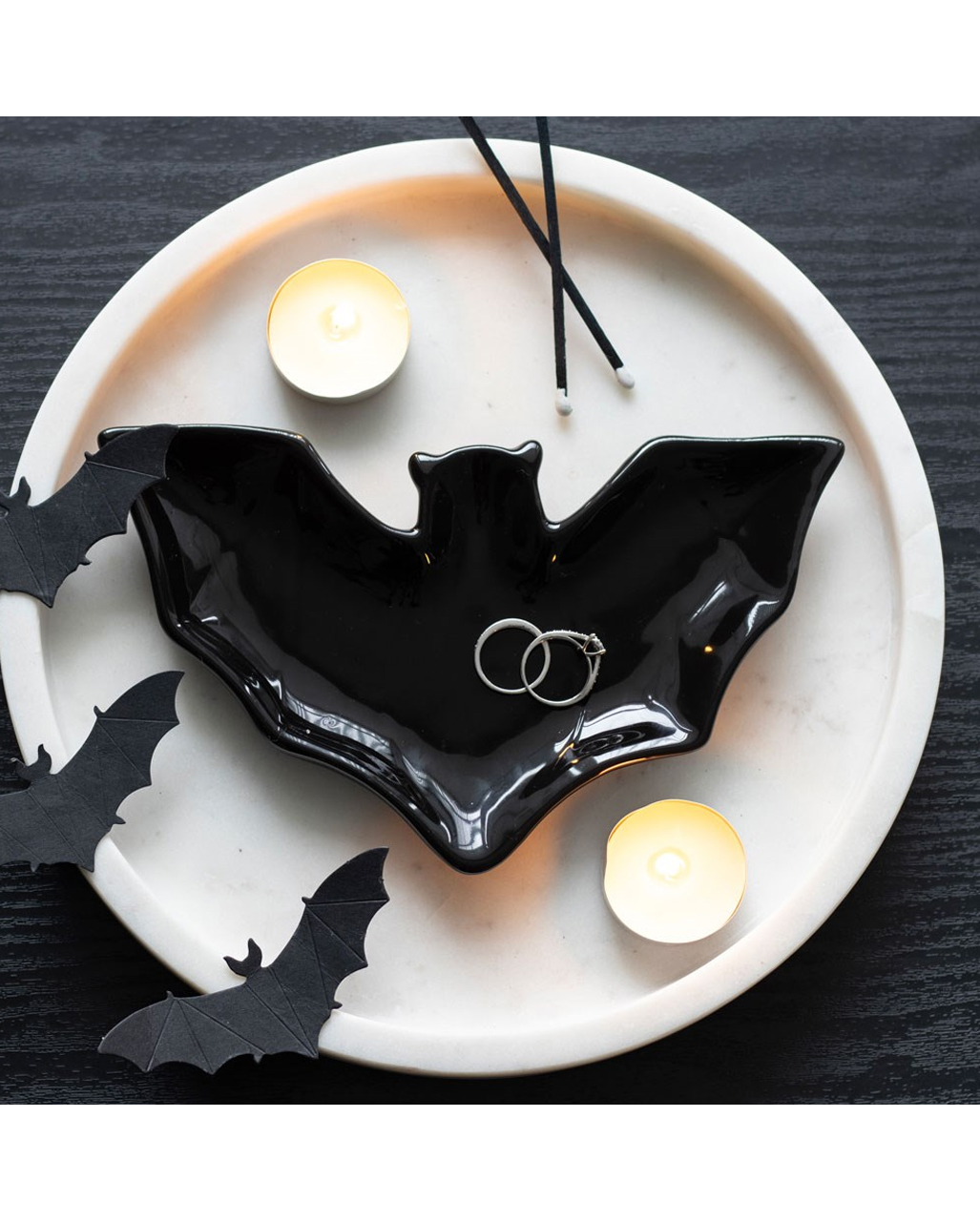 Black Bat Jewelry Bowl 20cm | Horror-Shop.com