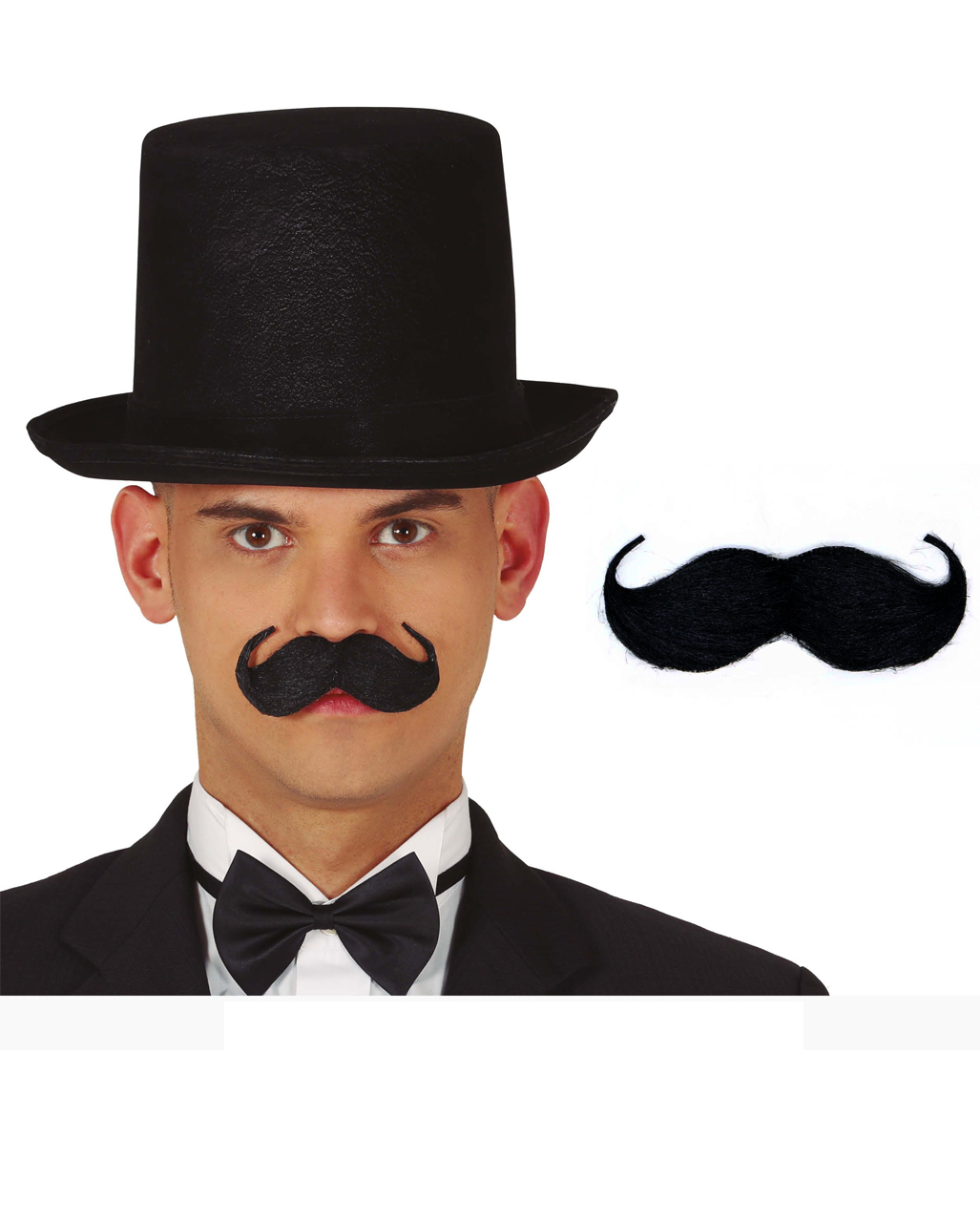 Schwarzer Zwirbelbart als Schnurrbart Kostümzubehör | Horror-Shop.com