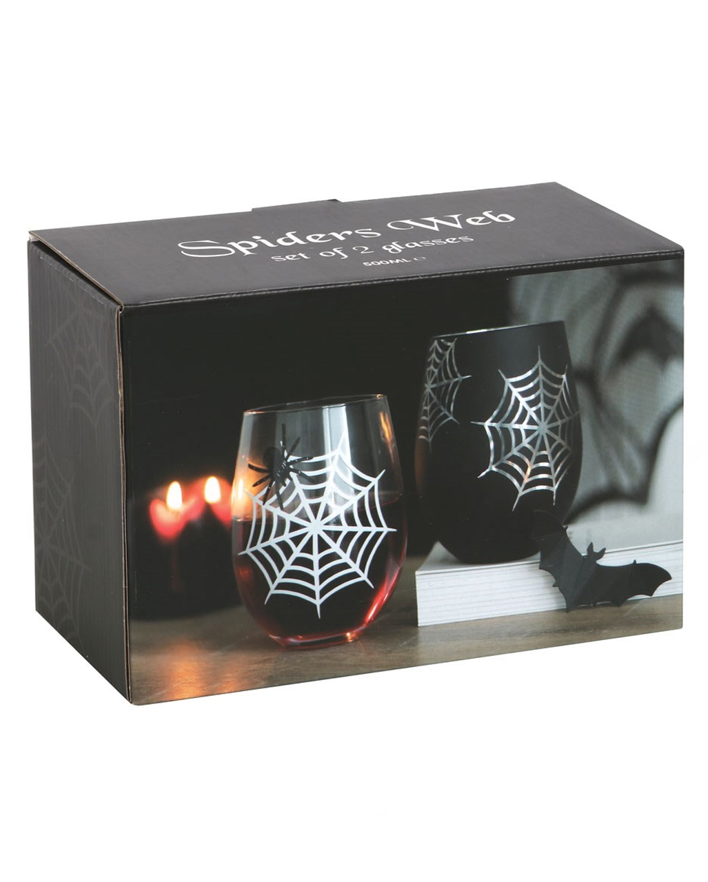 Spider & Spider Web Wine Glass Set Of 2 as a gift ★ | Horror-Shop.com