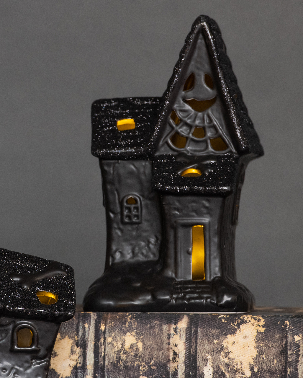 Spooky Glitter Haunted House Decoration With LED for Halloween | Horror ...