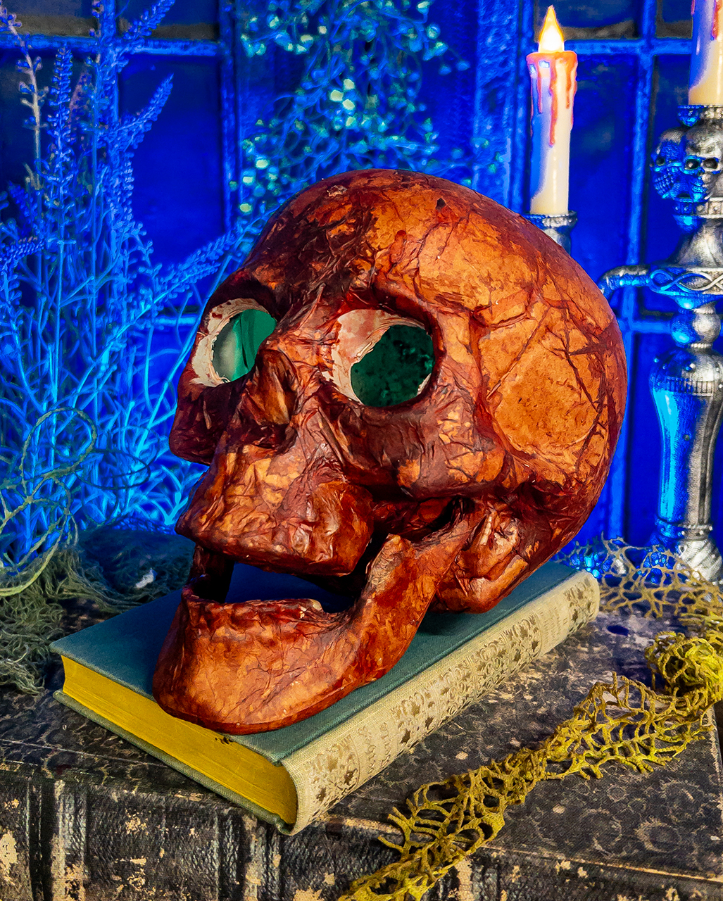 Bloody Red Skull With LED as Halloween decoration | Horror-Shop.com